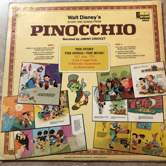 Media | Vintage Walt Disney Pinocchio Vinyl Record 1969 | Poshmark